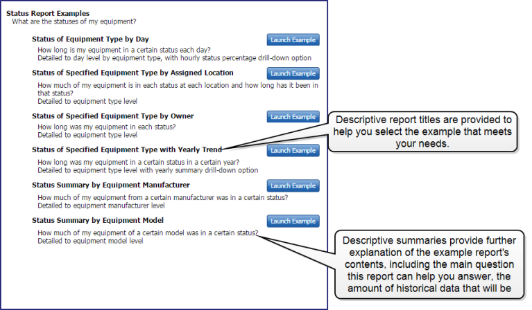 Select an Example Report